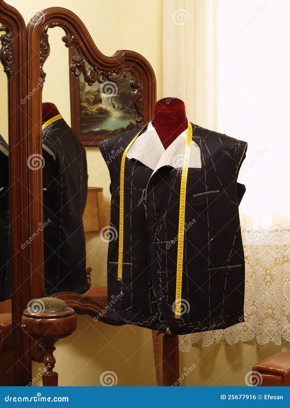 Half made coat. stock photo. Image of craft, needle, thread - 25677916