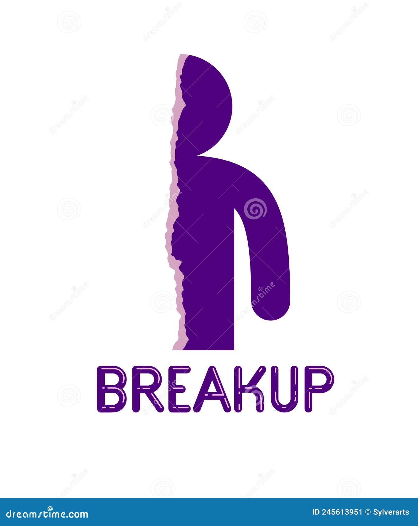 Divorce Breakup Separation Concept Depressed Man And Woman Divided
