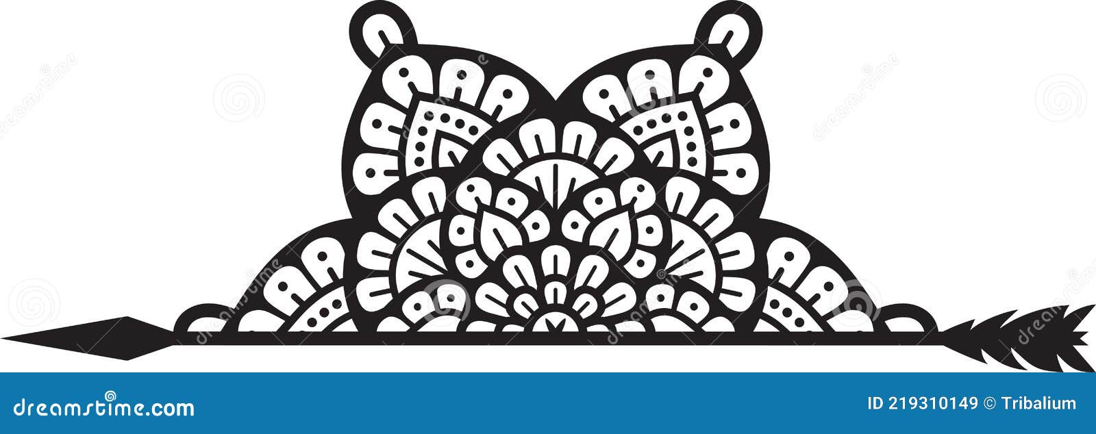 Half Mandala and Arrow Symbol Stock Vector - Illustration of archer ...