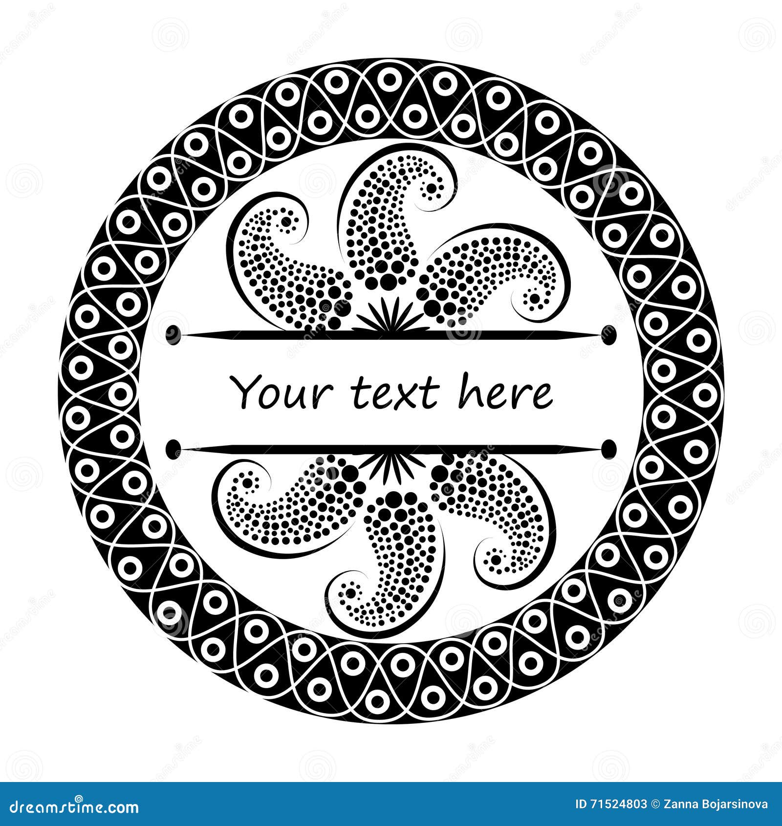 Half Mandalas with Place for Your Text Stock Vector - Illustration of ...