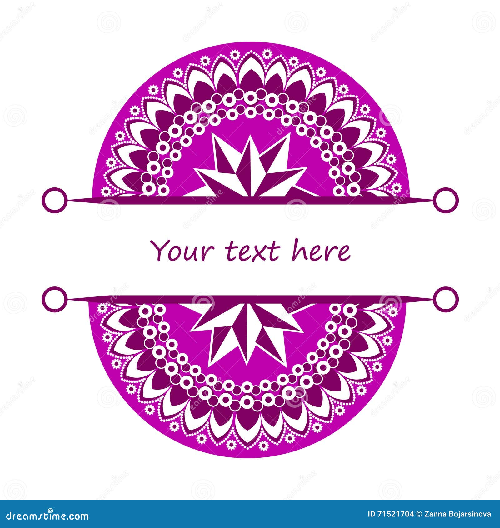 Half Mandalas with Place for Your Text Stock Vector - Illustration of ...