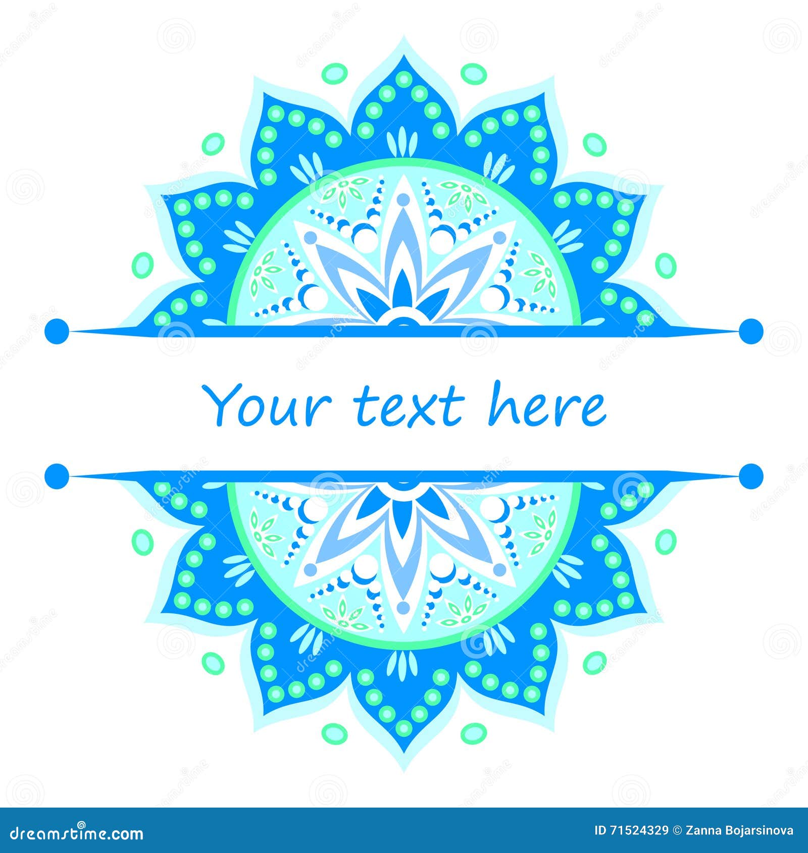 Half Mandalas with Place for Your Text Stock Vector - Illustration of ...
