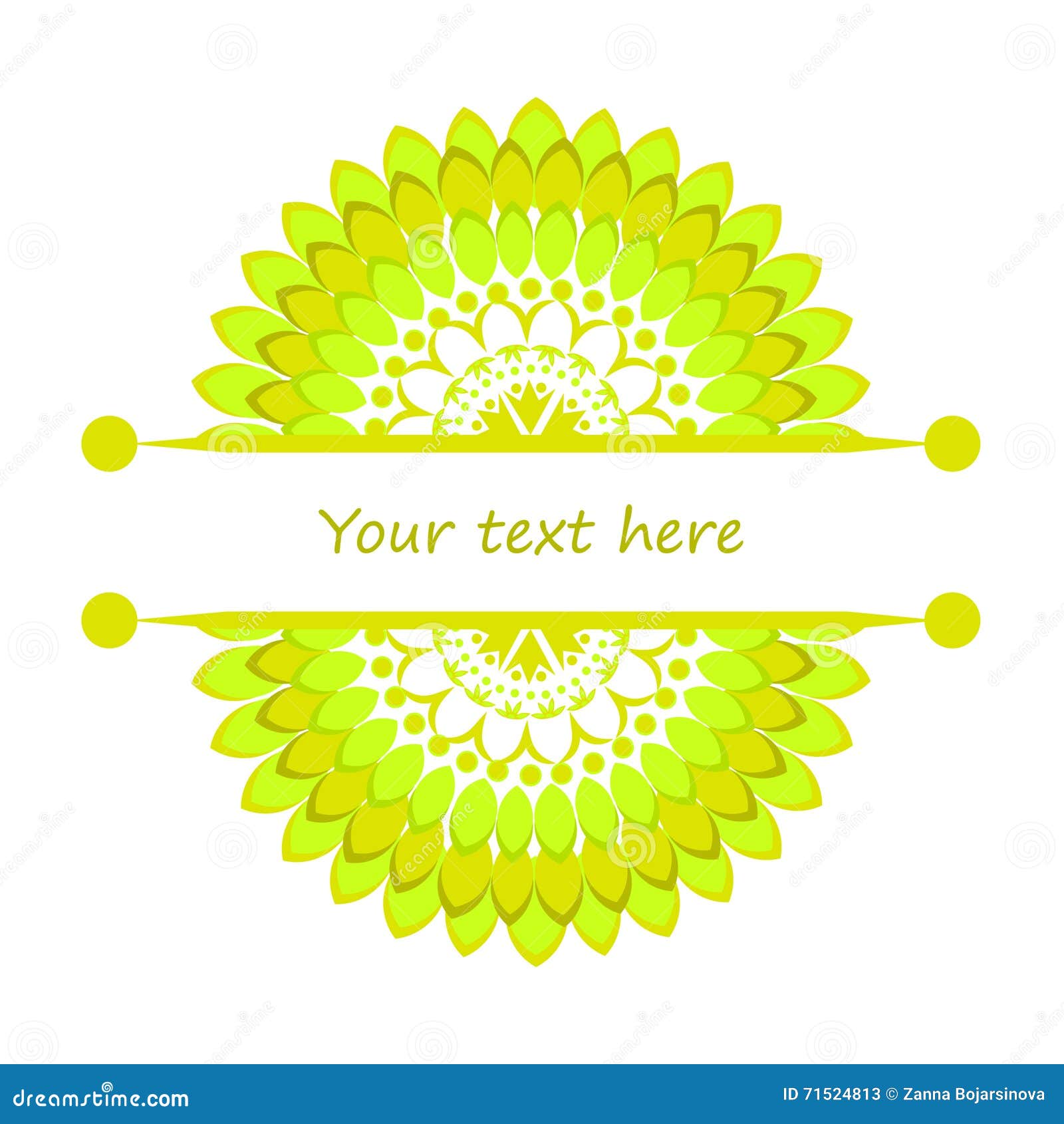 Half Mandalas with Place for Your Text Stock Vector - Illustration of ...