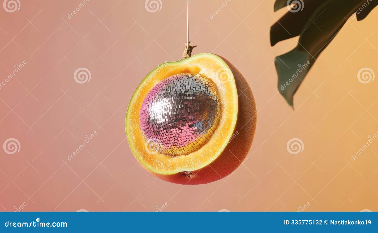 Half Mango with Disco Ball Interior, Surreal Concept Stock Photo ...