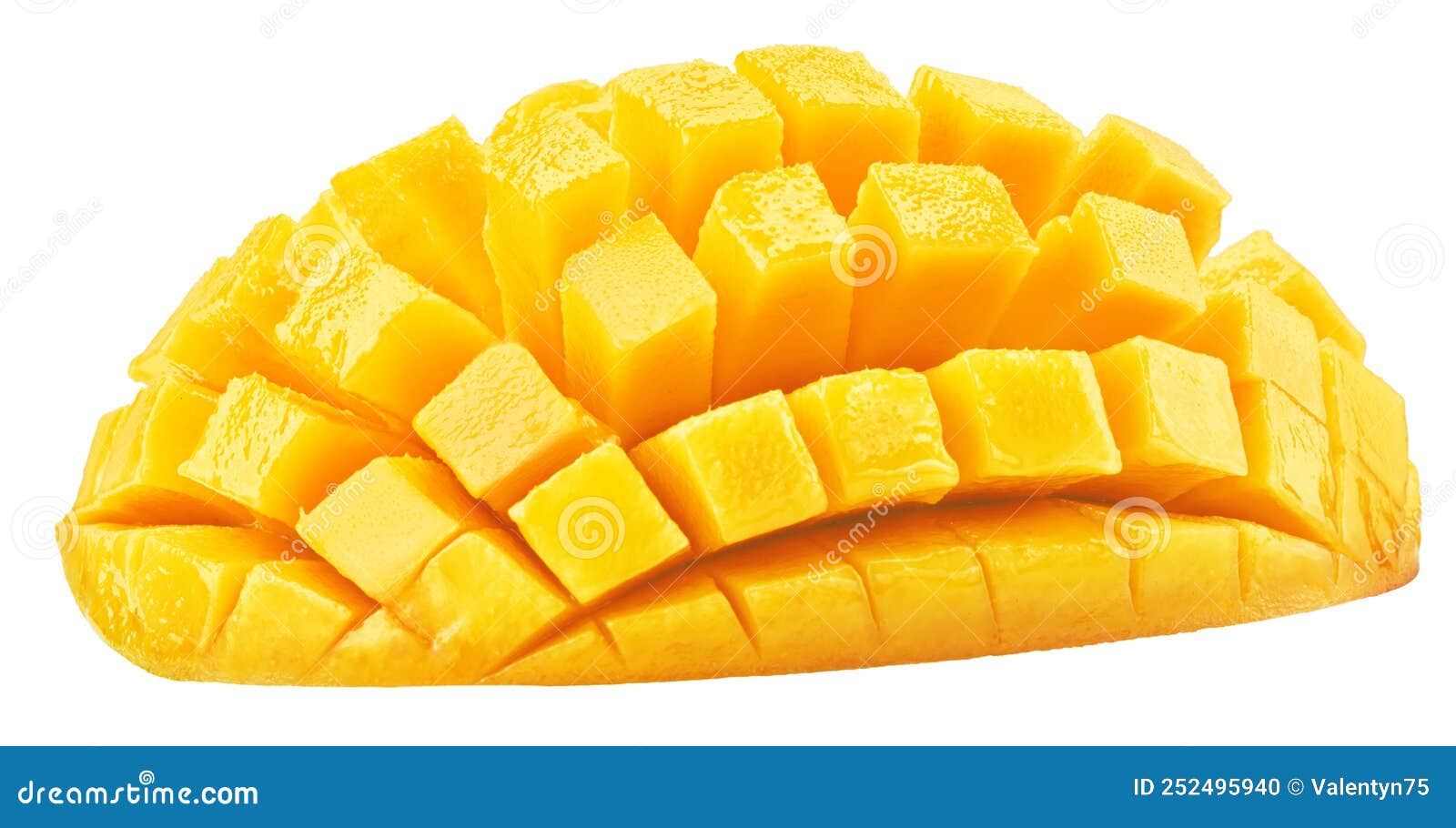 Half of Mango Fruit Cut in Hedgehog Style. File Contains Clipping Path ...