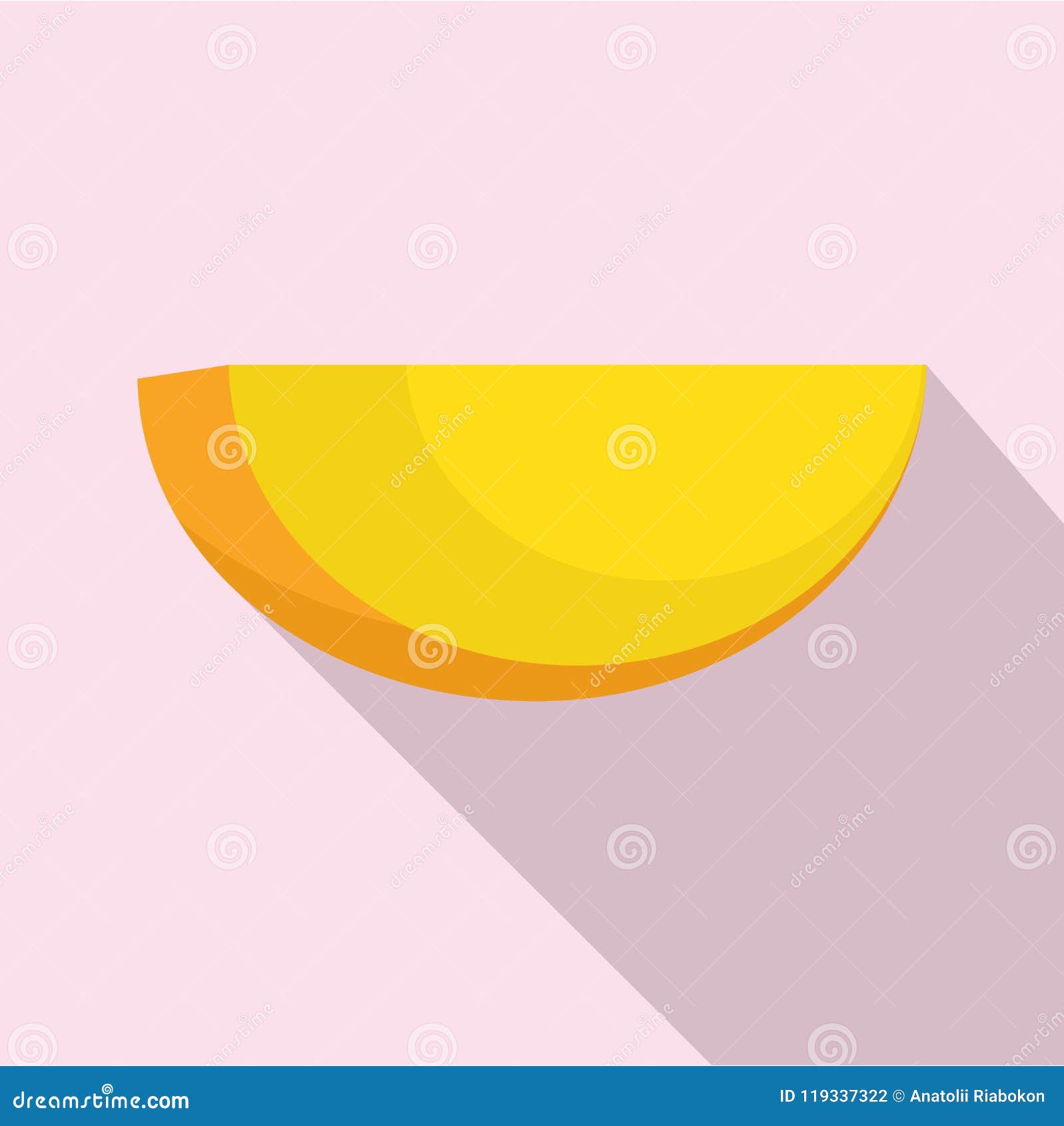 Half of Mango Icon, Flat Style Stock Vector - Illustration of juice ...