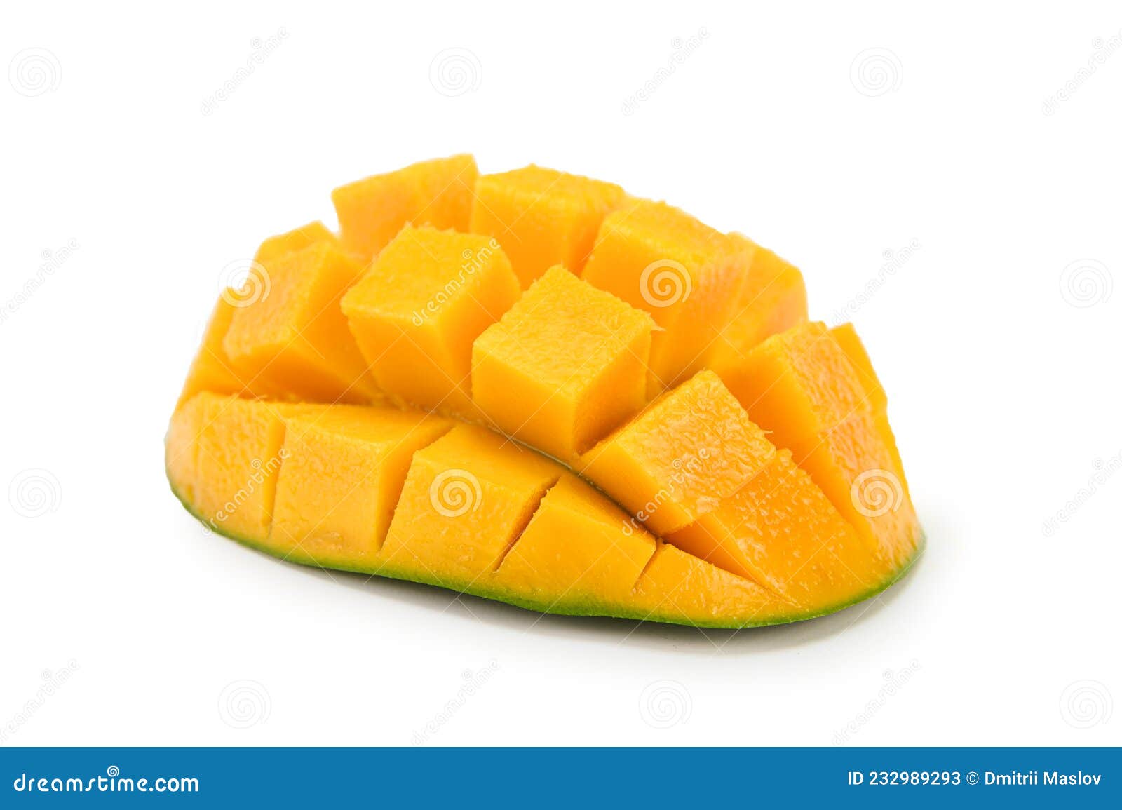 Half a Mango on the Peel, Diced and Turned Inside Out Stock Image ...