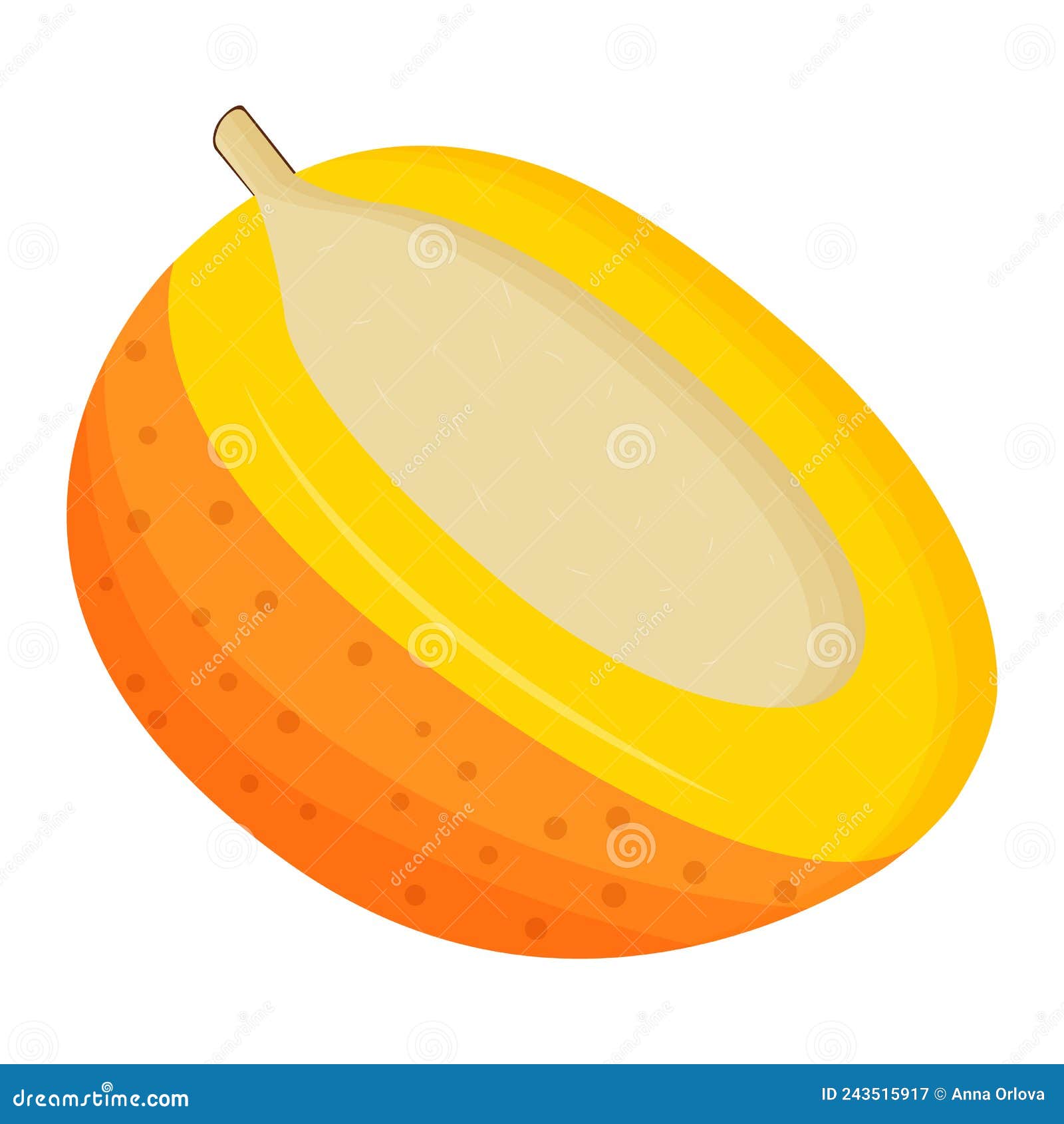 Half of Mango on White Background. Flat Vector Illustration Stock ...