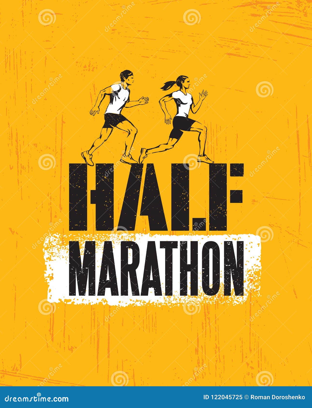 Half Marathon Active Sport Event Advertisement Banner Concept. Creative ...