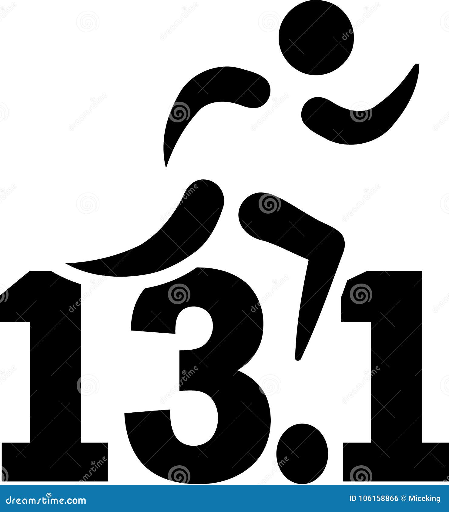 Half Marathon 13.1 miles stock vector. Illustration of race - 106158866