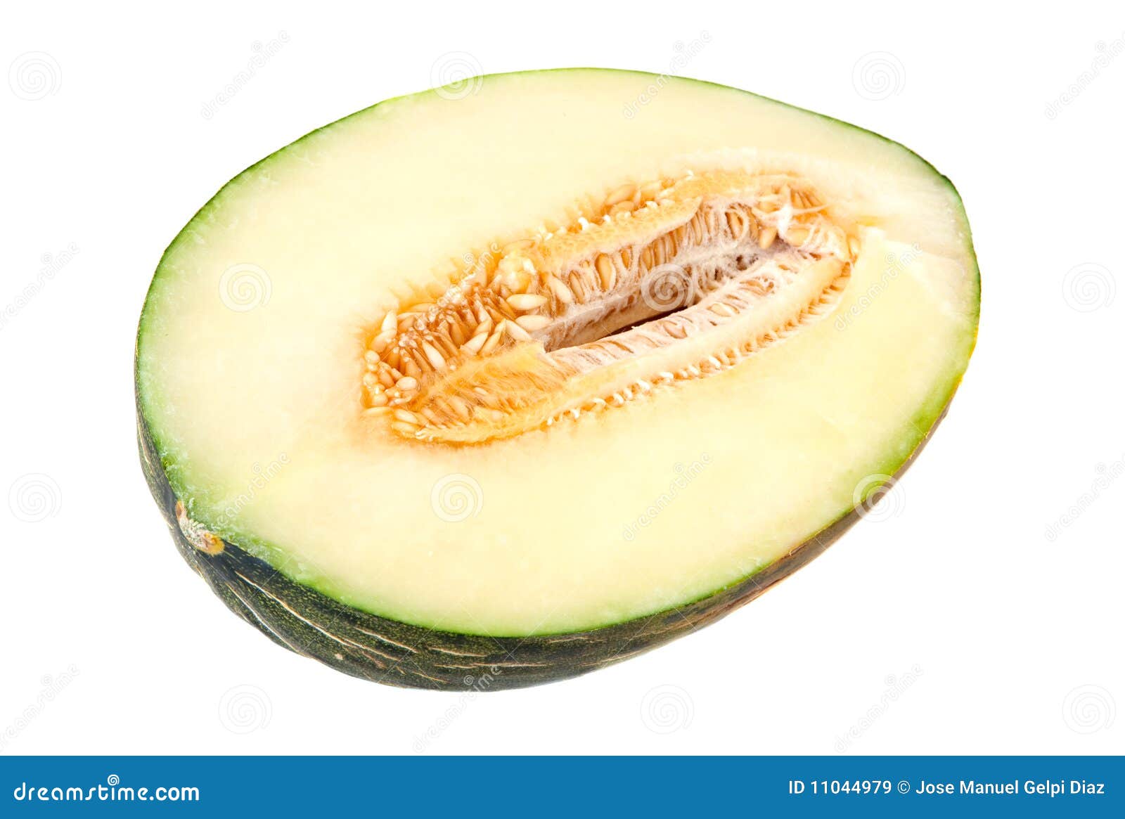 Half Of Melon On A White Wooden Surface, Top View. Flat Lay, Overhead ...