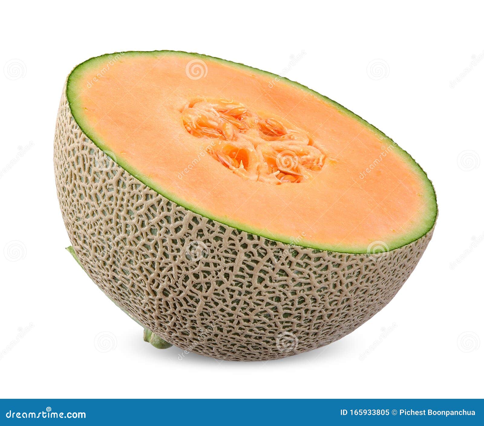 Half of Melon Isolated with Clipping Path Stock Image - Image of fruit ...
