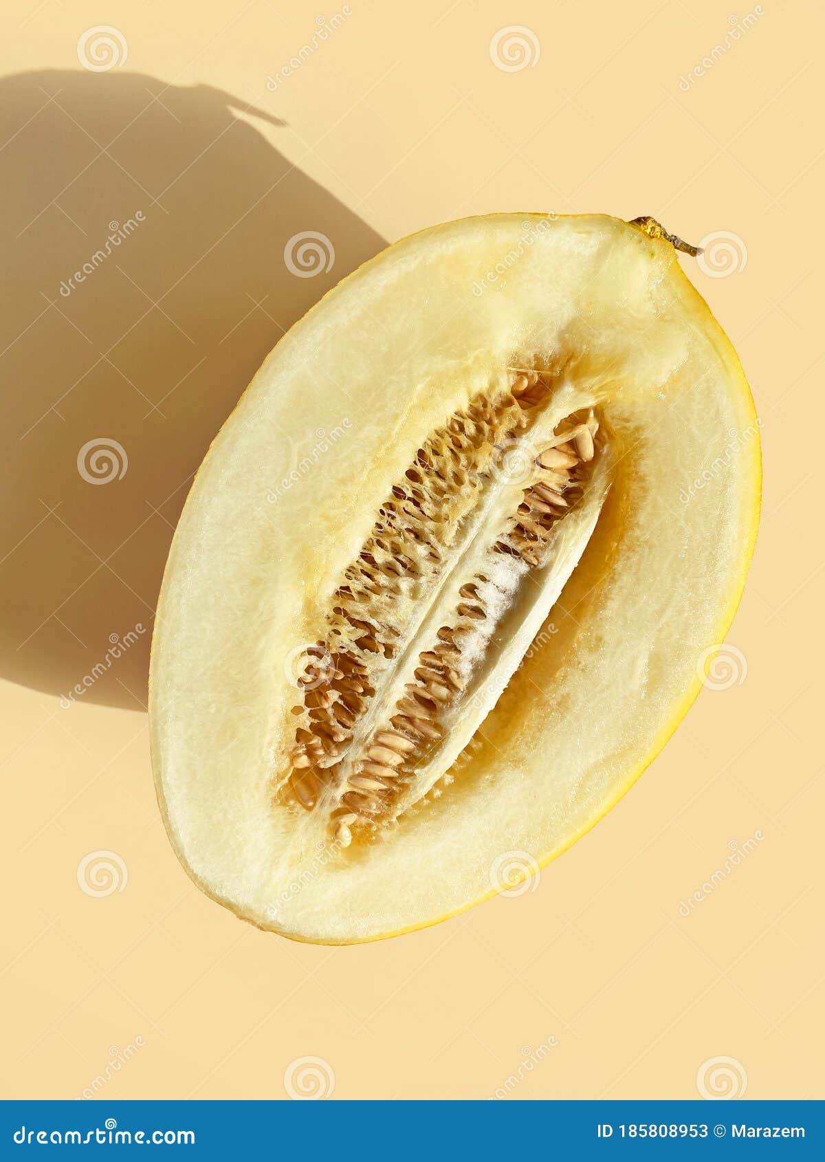 Cut Half Melon On A Green Background. Summer Desserts Royalty-Free ...