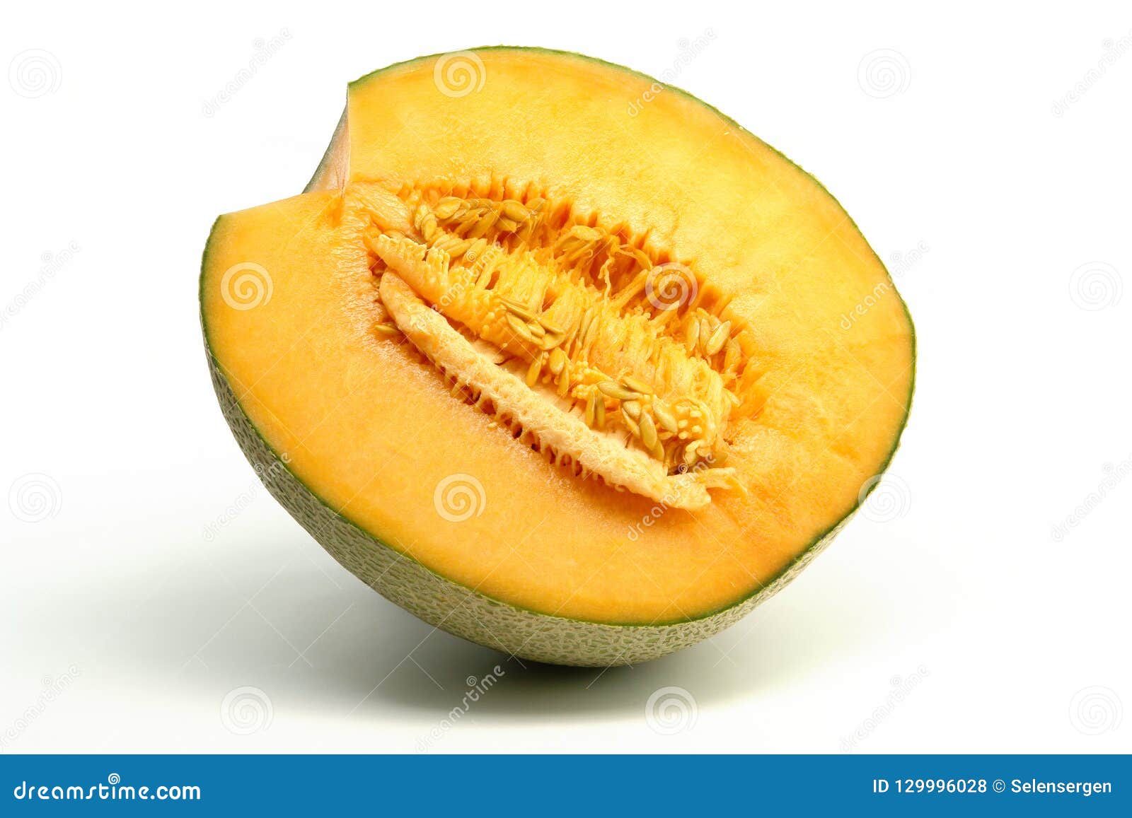 Half Of Melon On A White Wooden Surface, Top View. Flat Lay, Overhead ...