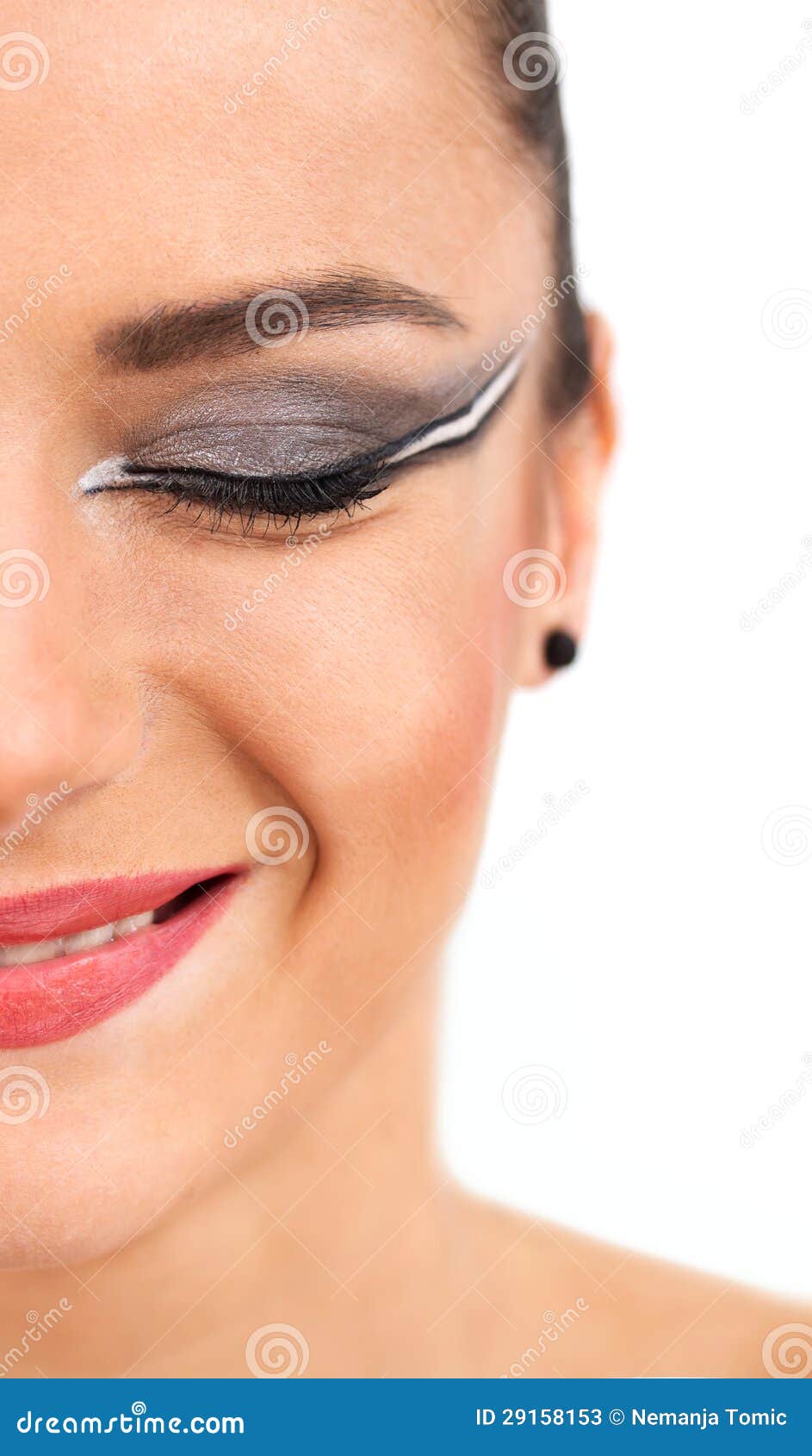 Half Model stock image. Image of mysterious, long, smiling - 29158153