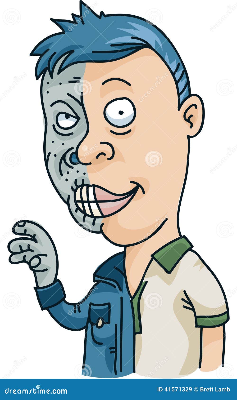 Half Monster Man stock illustration. Illustration of spooky - 41571329