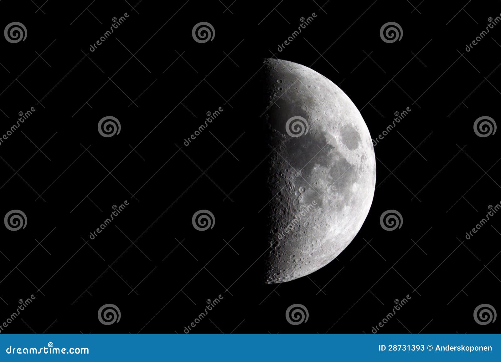 Half moon stock image. Image of astronomy, moon, space - 28731393