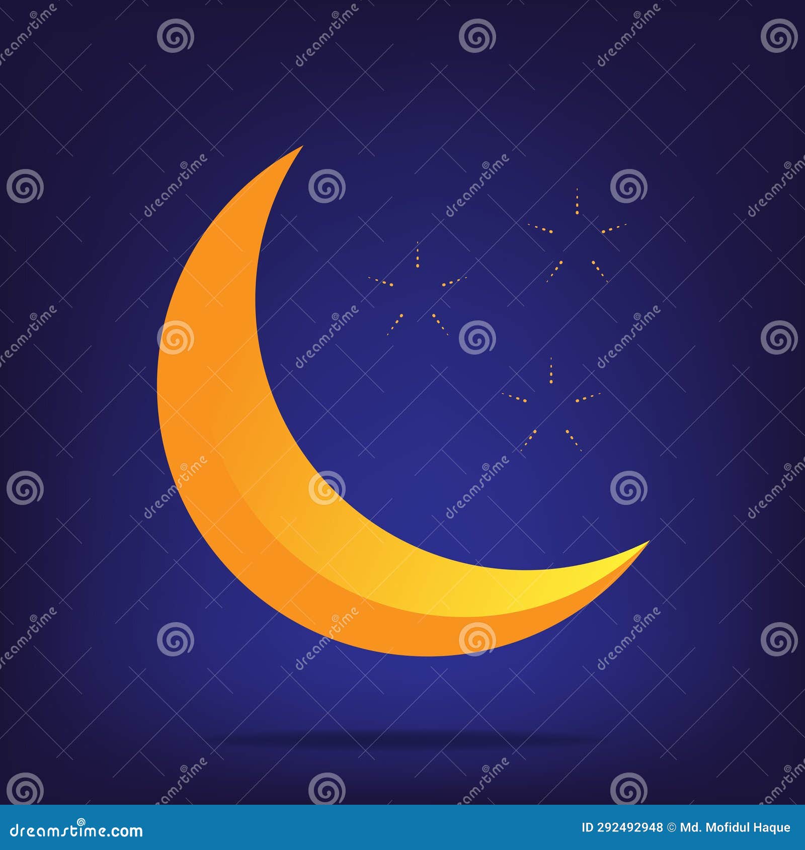 Vector Golden Half Moon. Crescent Vector Illustration Stock Vector ...