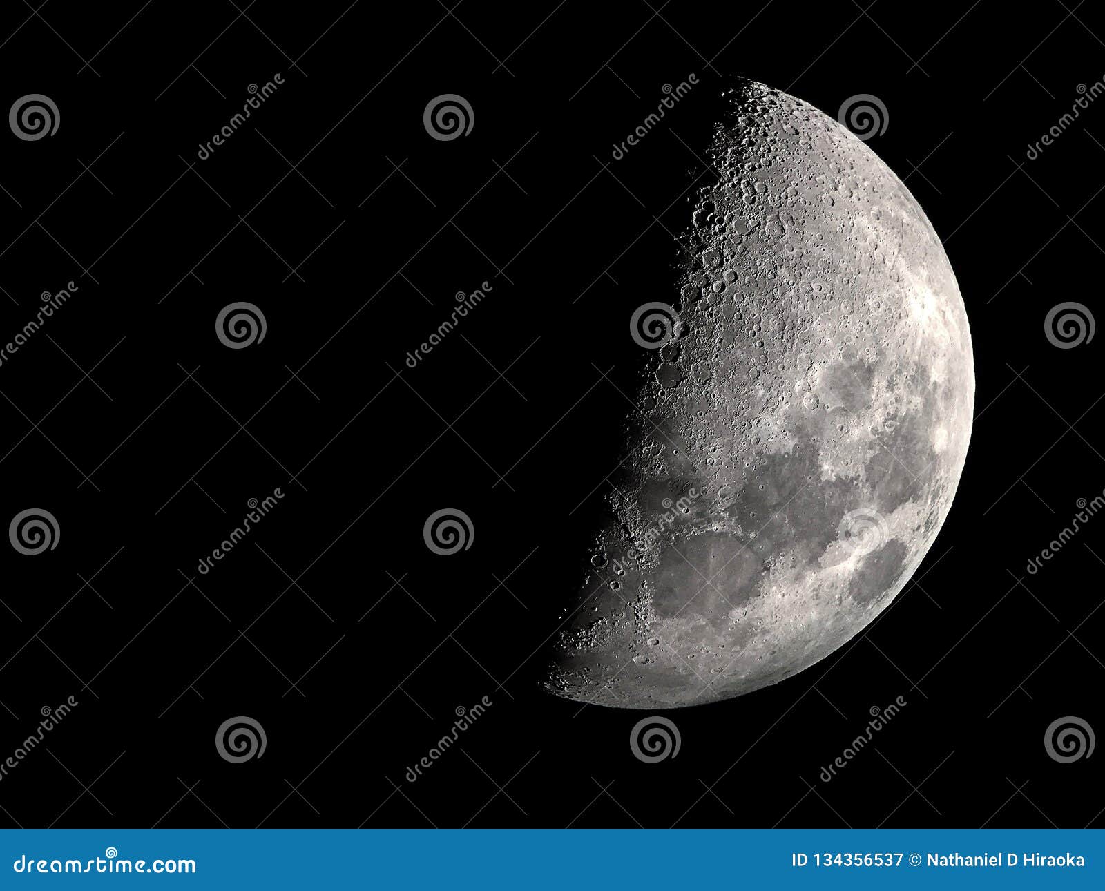 The Half Moon As Seen from Hawaii Stock Image - Image of star, moon ...