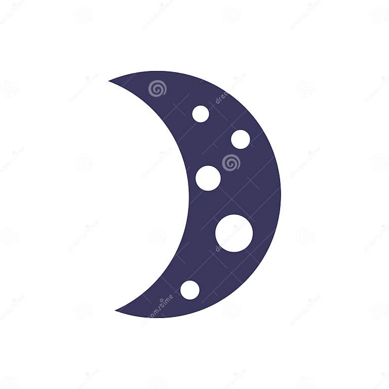 Half Moon Astrology Line Image Stock Vector - Illustration of nature ...