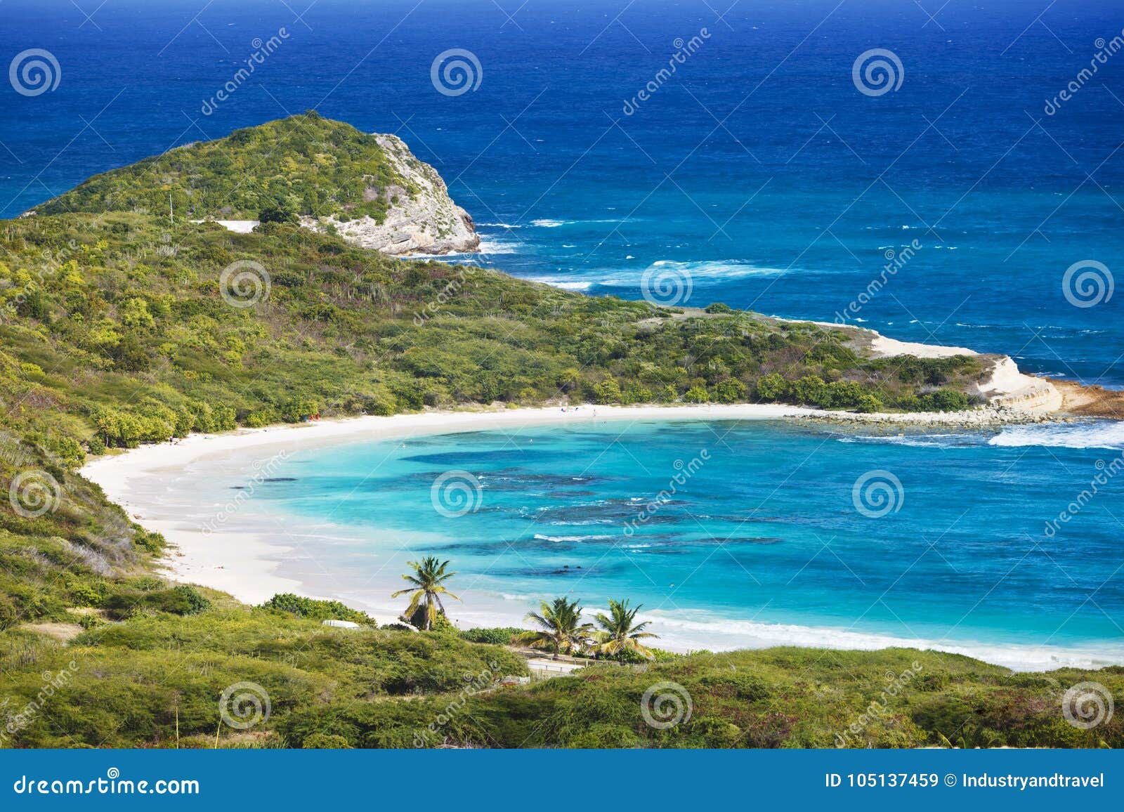 Half Moon Bay, Antigua stock image. Image of idyllic - 105137459