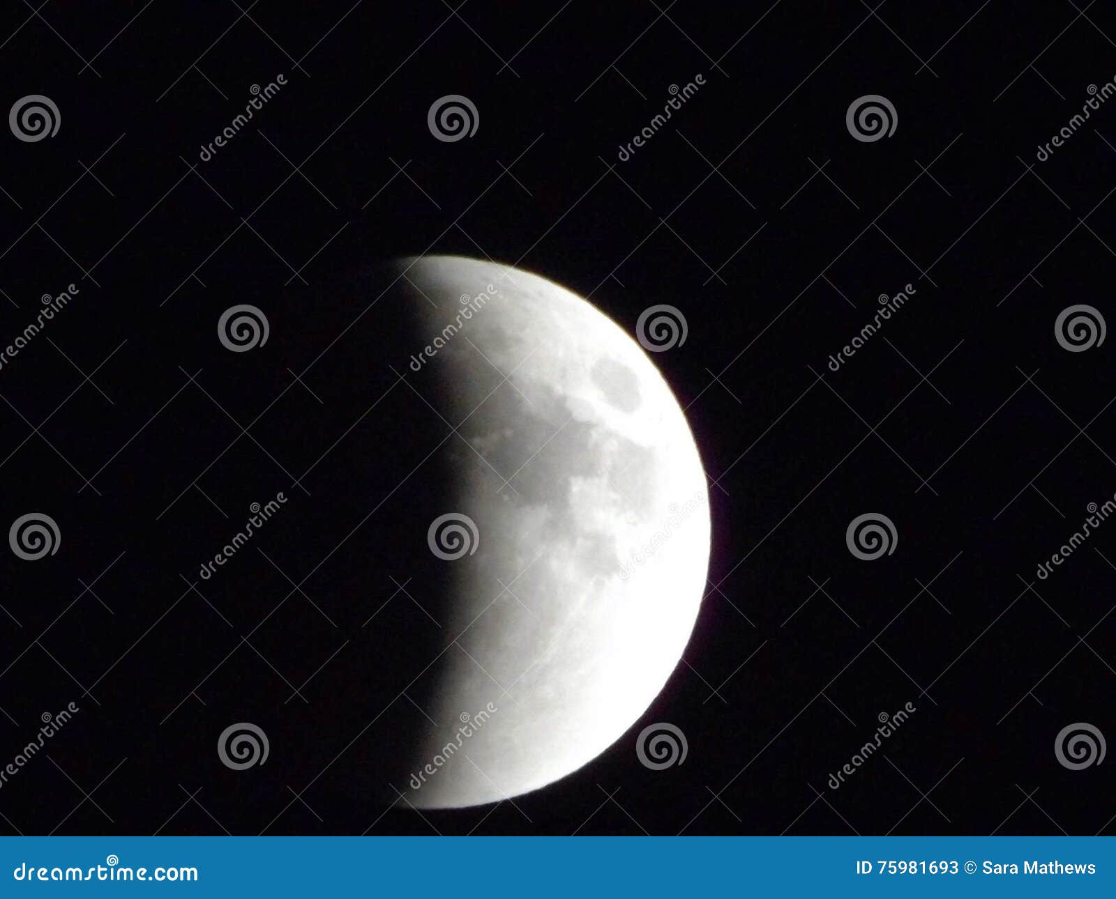Half Moon stock image. Image of moon, planets, space - 75981693