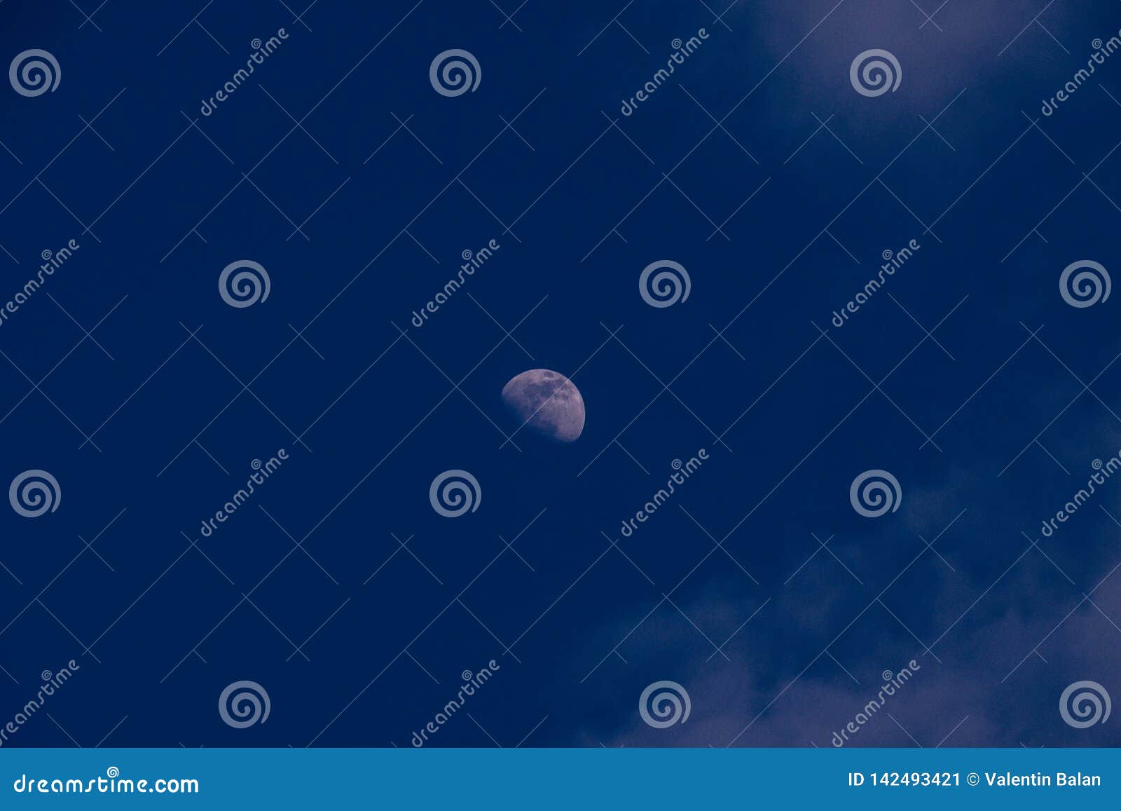 Half moon, blue sky stock image. Image of landscape - 142493421