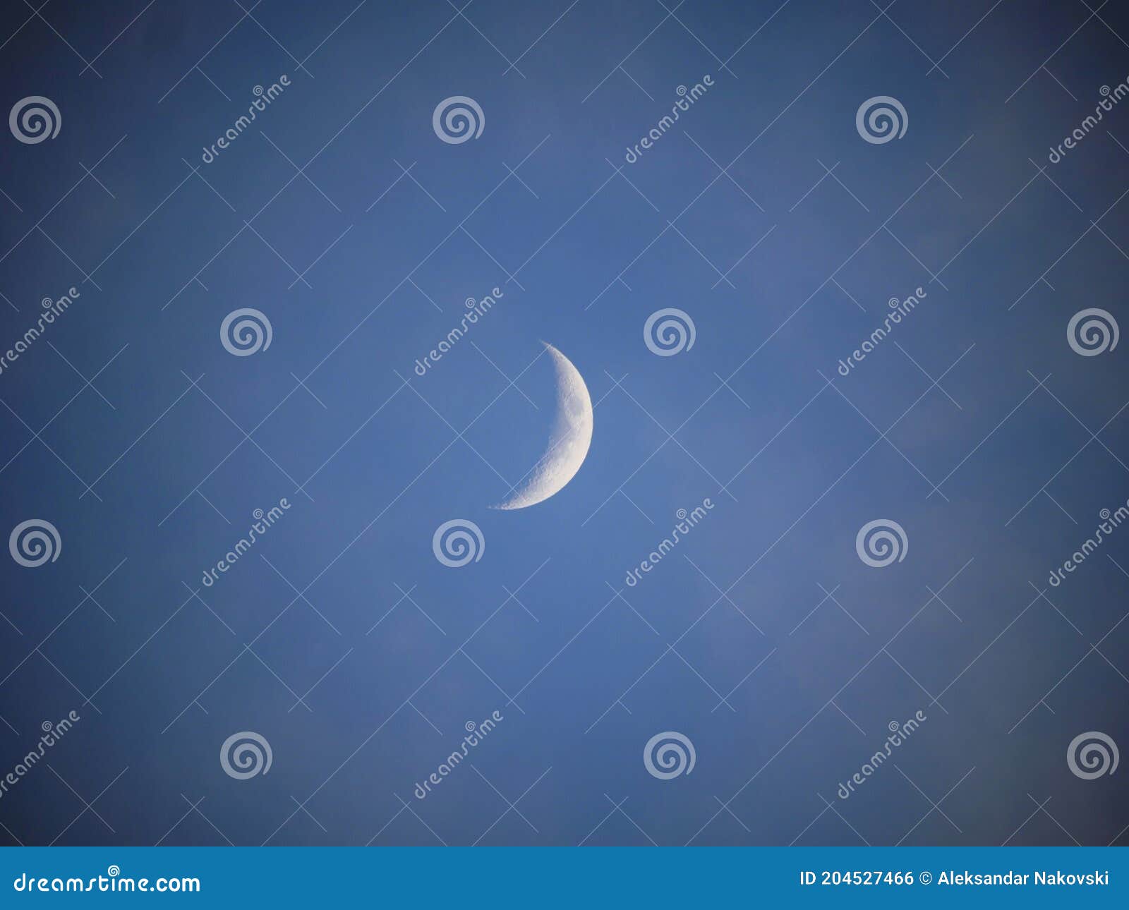 Half moon at blue sky stock photo. Image of effect, dark - 204527466