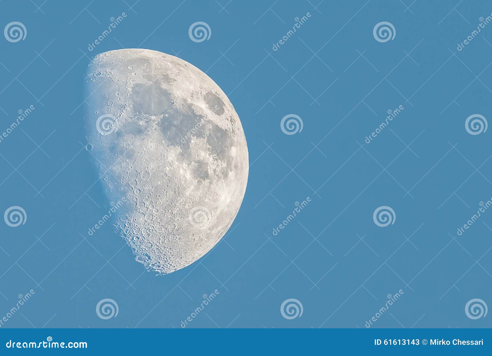 Half moon on a blue sky stock image. Image of moon, azure - 61613143