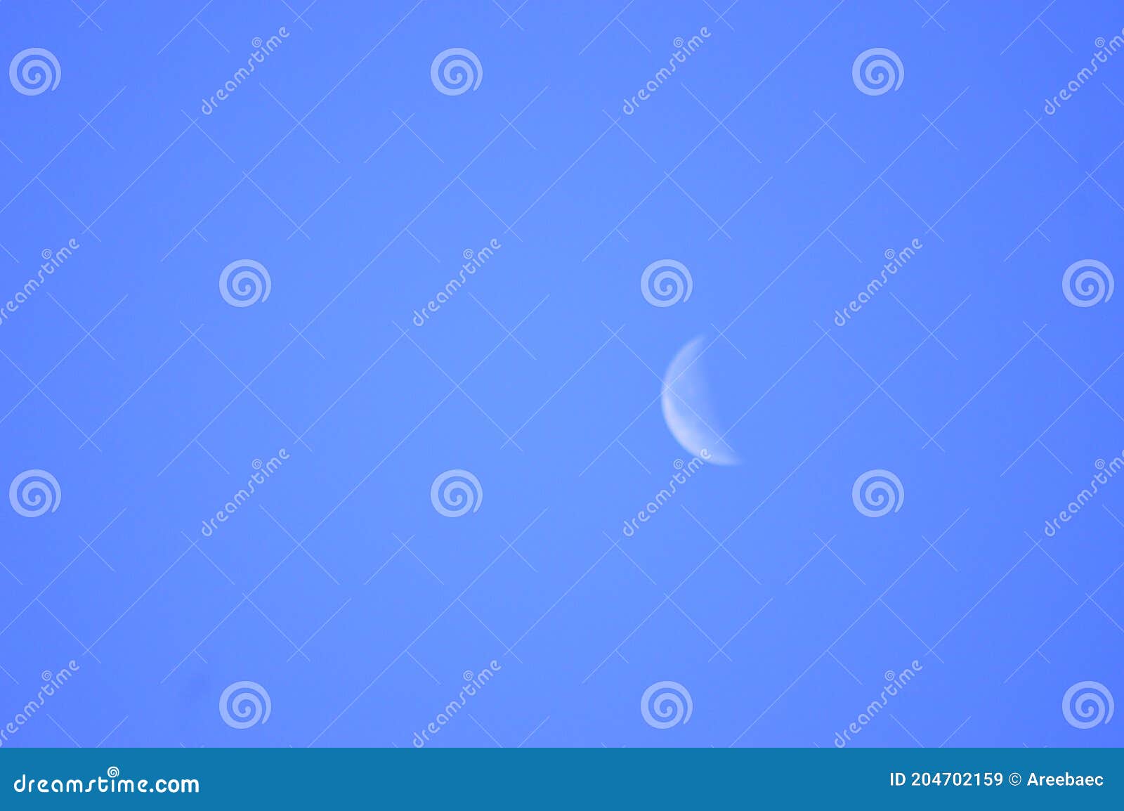 Half-moon on a blue sky stock image. Image of morning - 204702159
