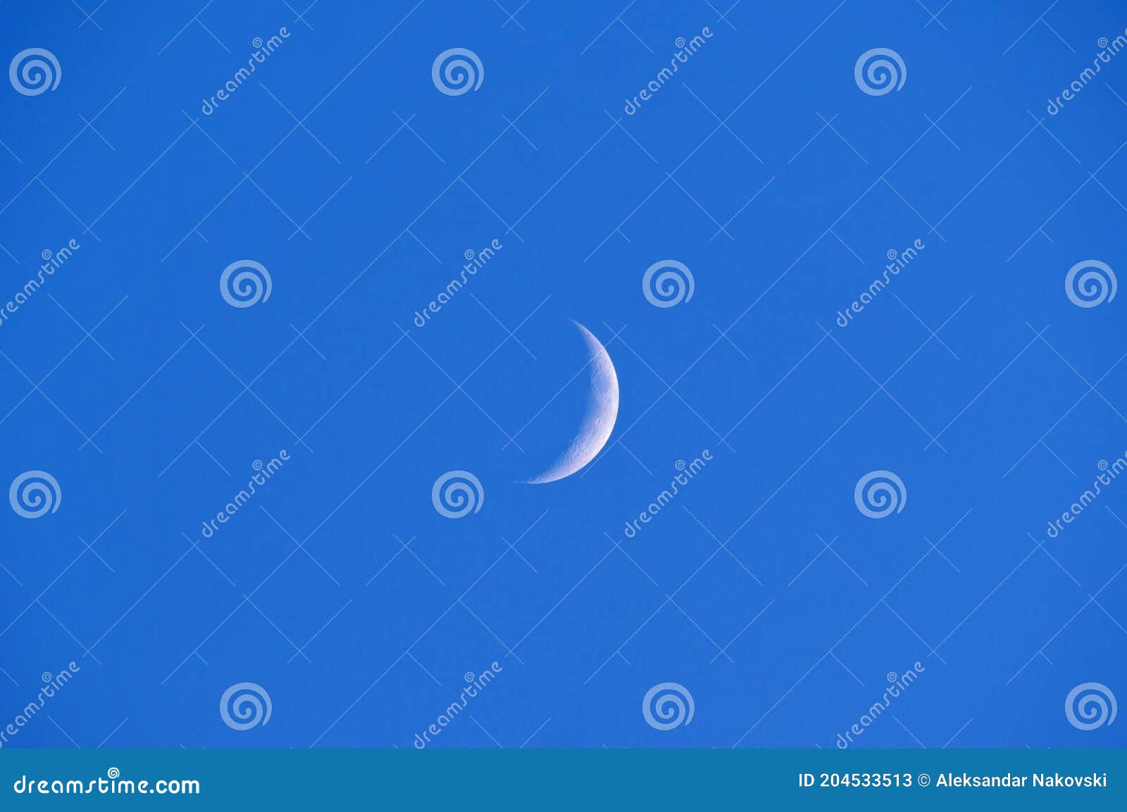 Half moon at blue sky stock image. Image of effect, dark - 204533513
