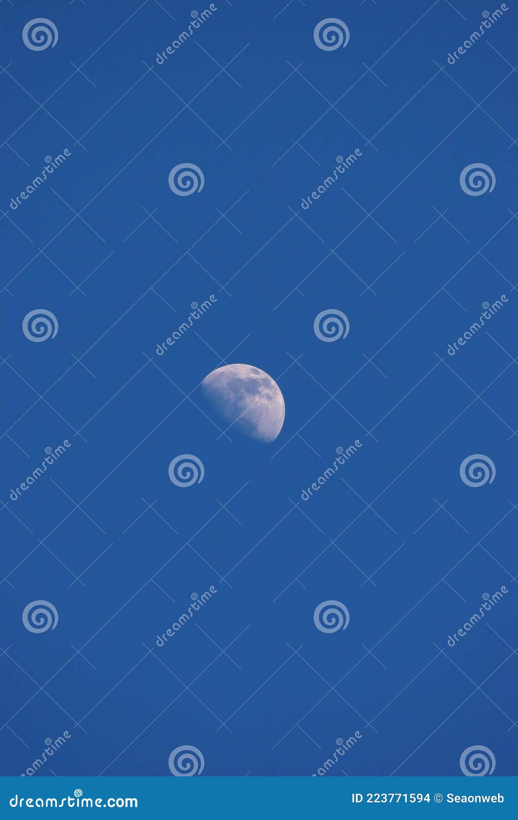 A Half Moon with the Blue Sky, the Nature Theme Stock Photo - Image of ...