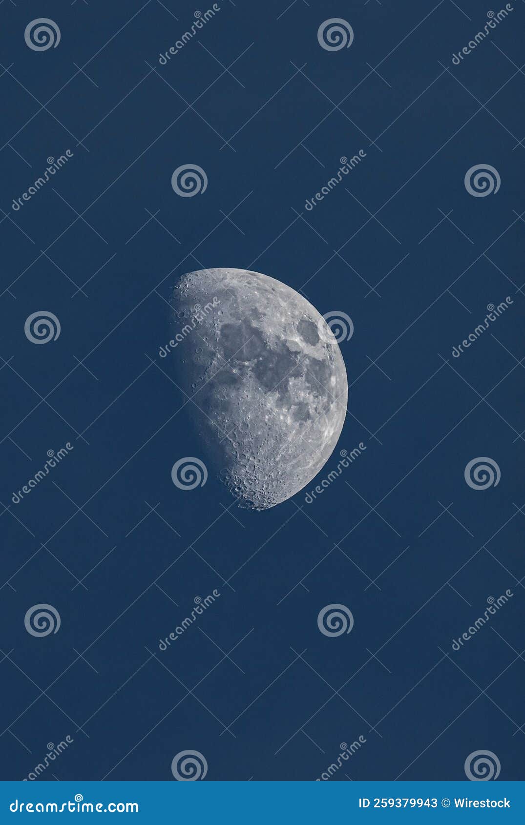 Half Moon in the Blue Sky, Vertical, Background Editorial Stock Photo ...