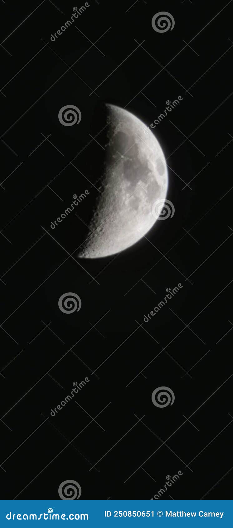 Half Moon Close Up with a Bit More Light Stock Image - Image of ...