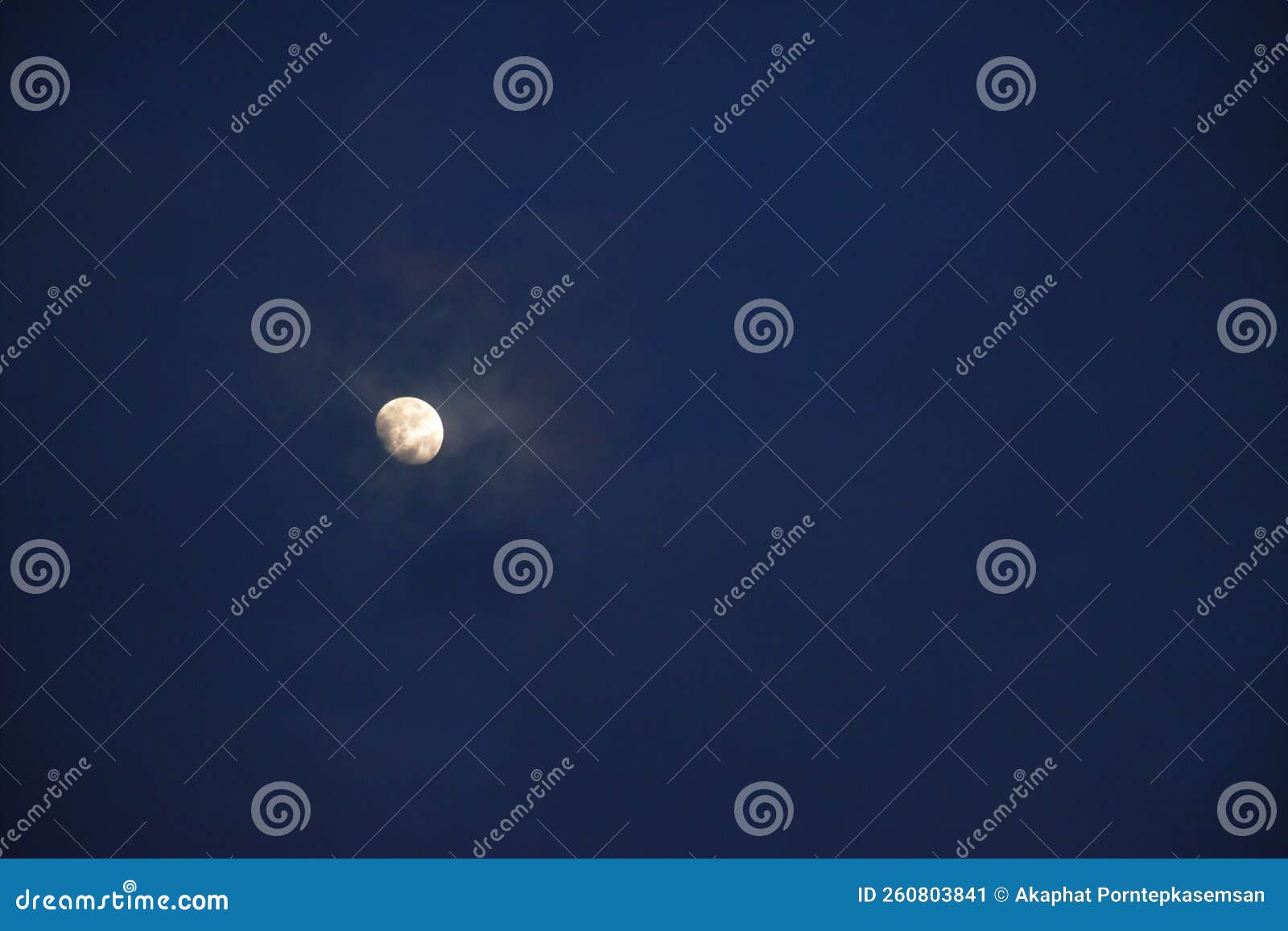 Half Moon Cover by Spreading Cloud in Night Stock Image - Image of ...