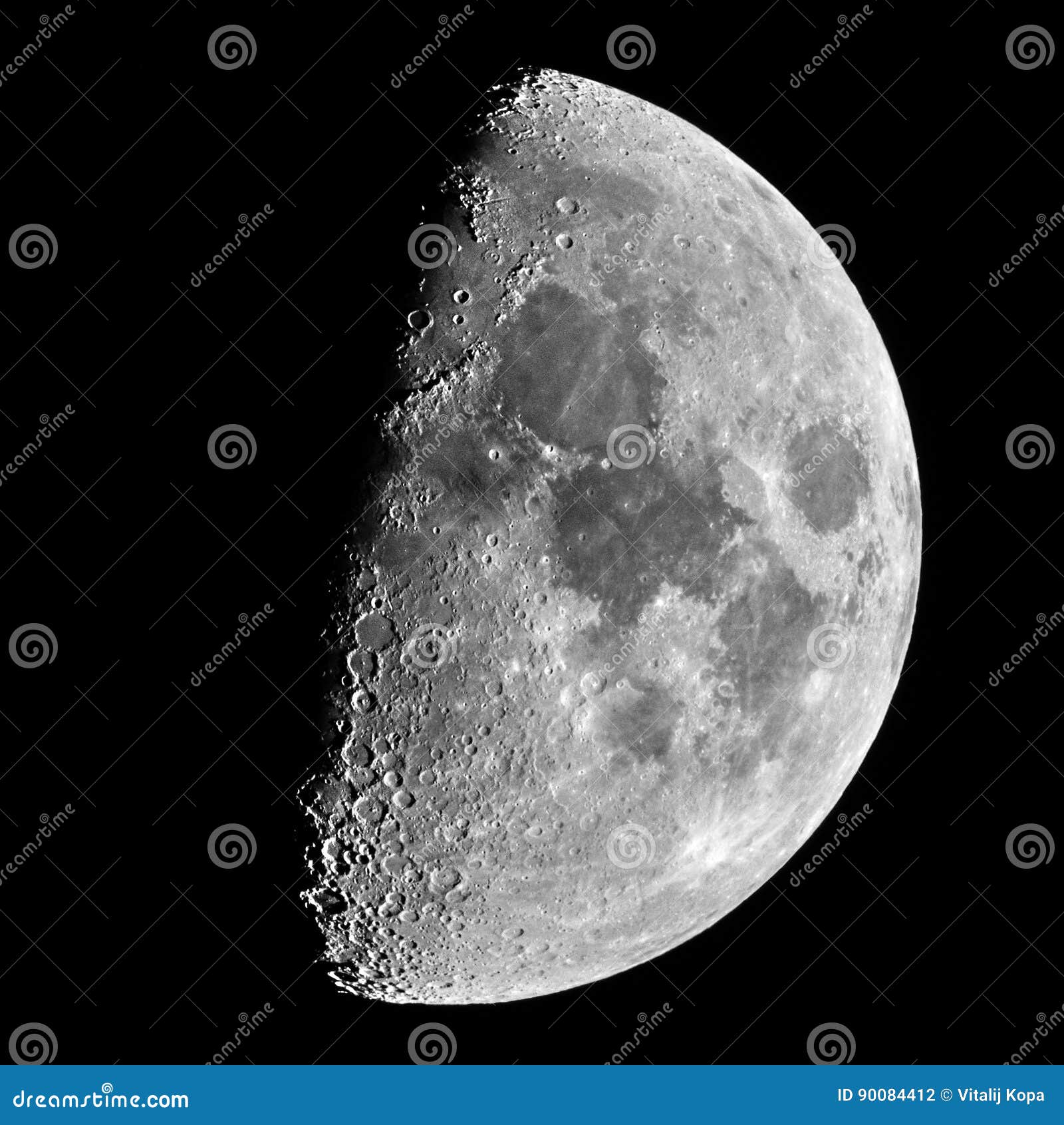 Half Moon Craters and Details Stock Photo - Image of lights, details ...