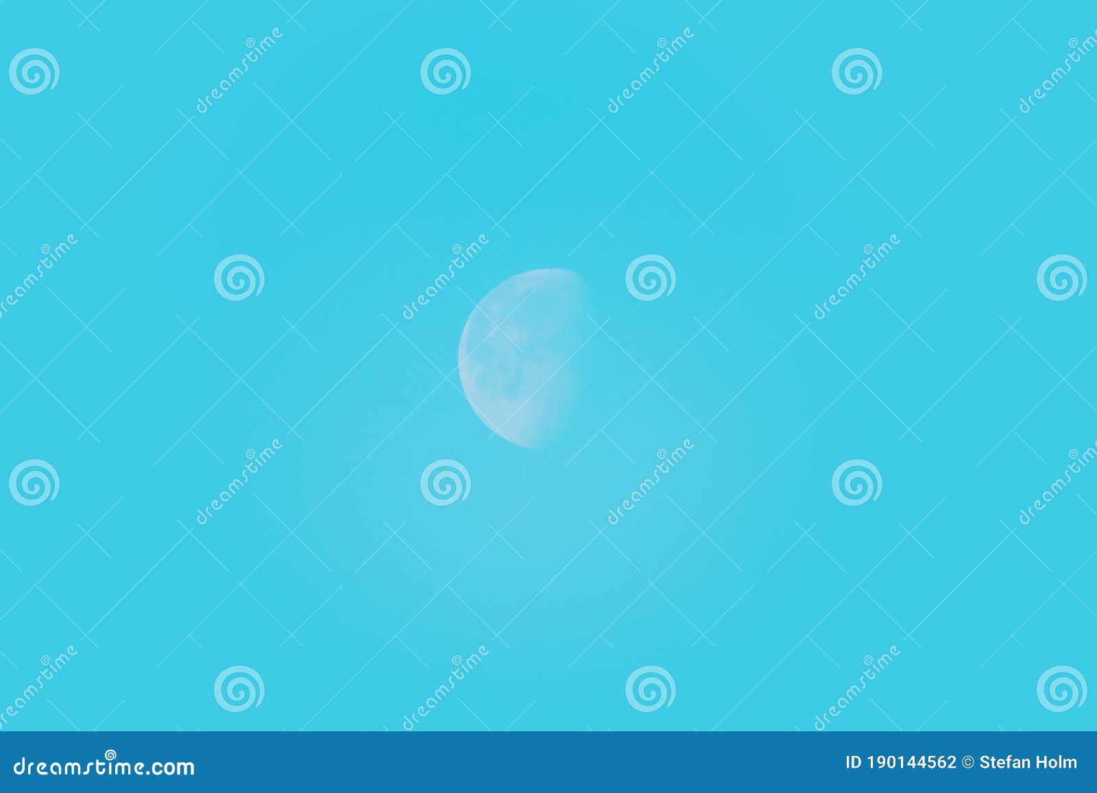 Half Moon on Cyan Sky during Daylight Stock Photo - Image of paste ...