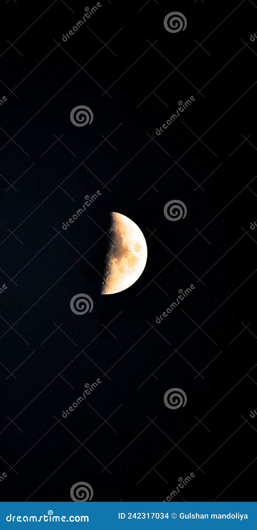 A Half moon day stock photo. Image of night, darkness - 242317034