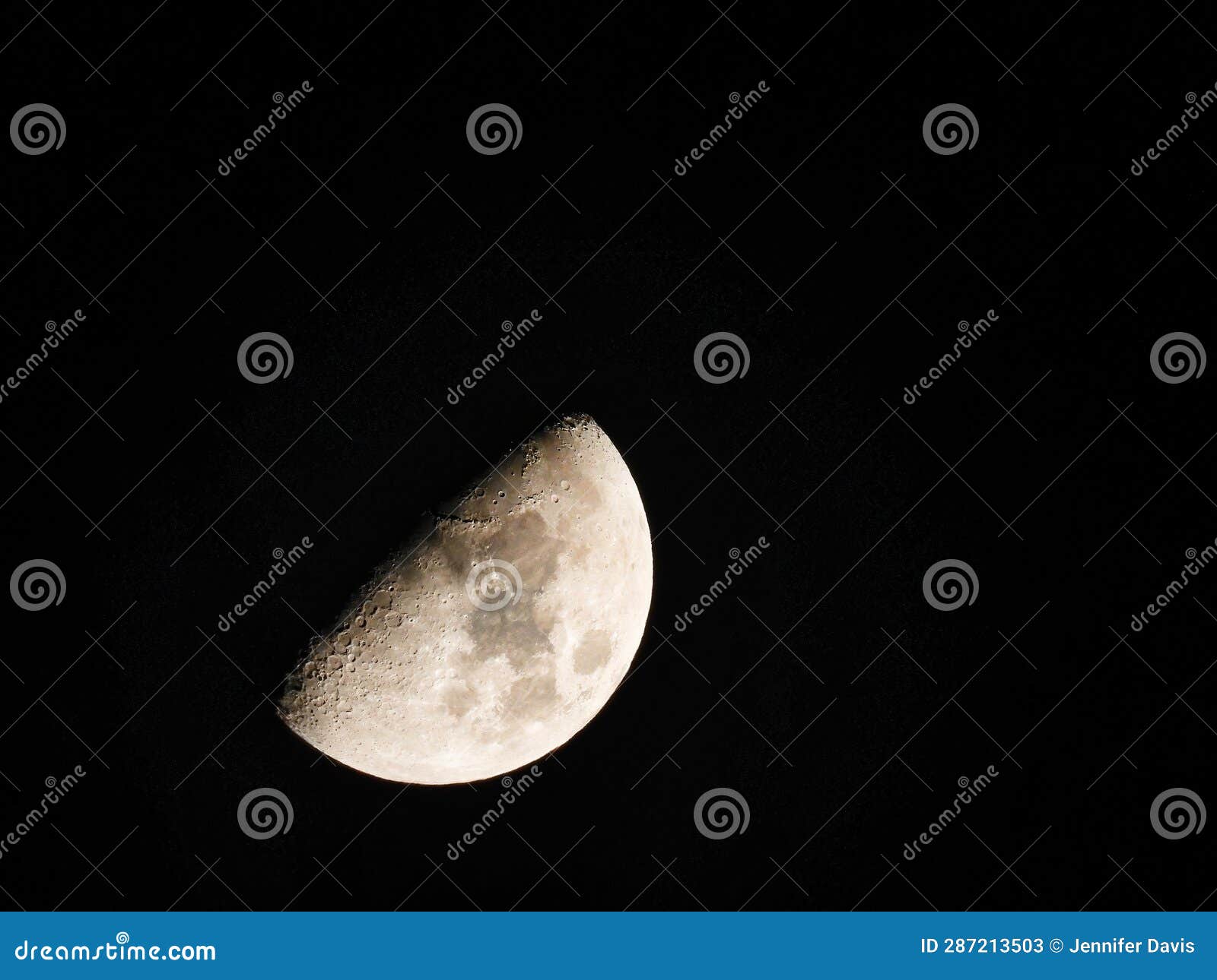 Half Moon First Quarter Moon Stage Stock Image - Image of nature, space ...