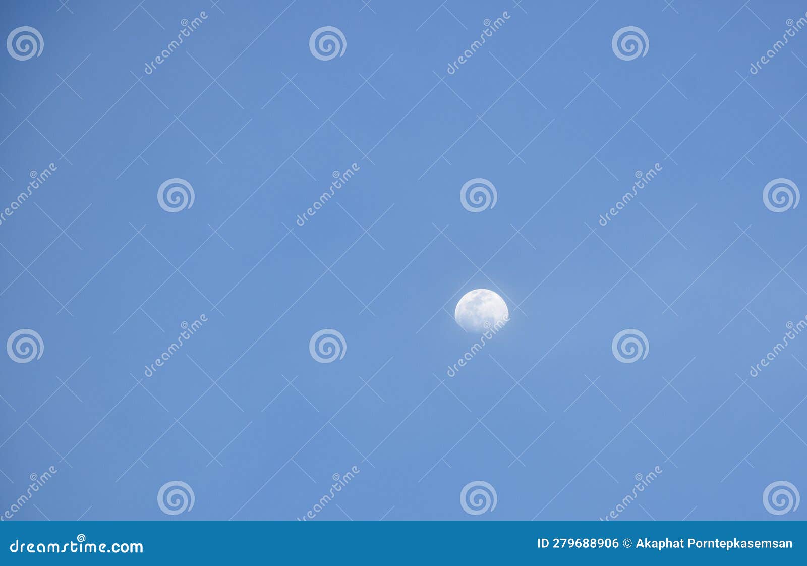 Half Moon Floating on Sky in Twilight Background Stock Photo - Image of ...
