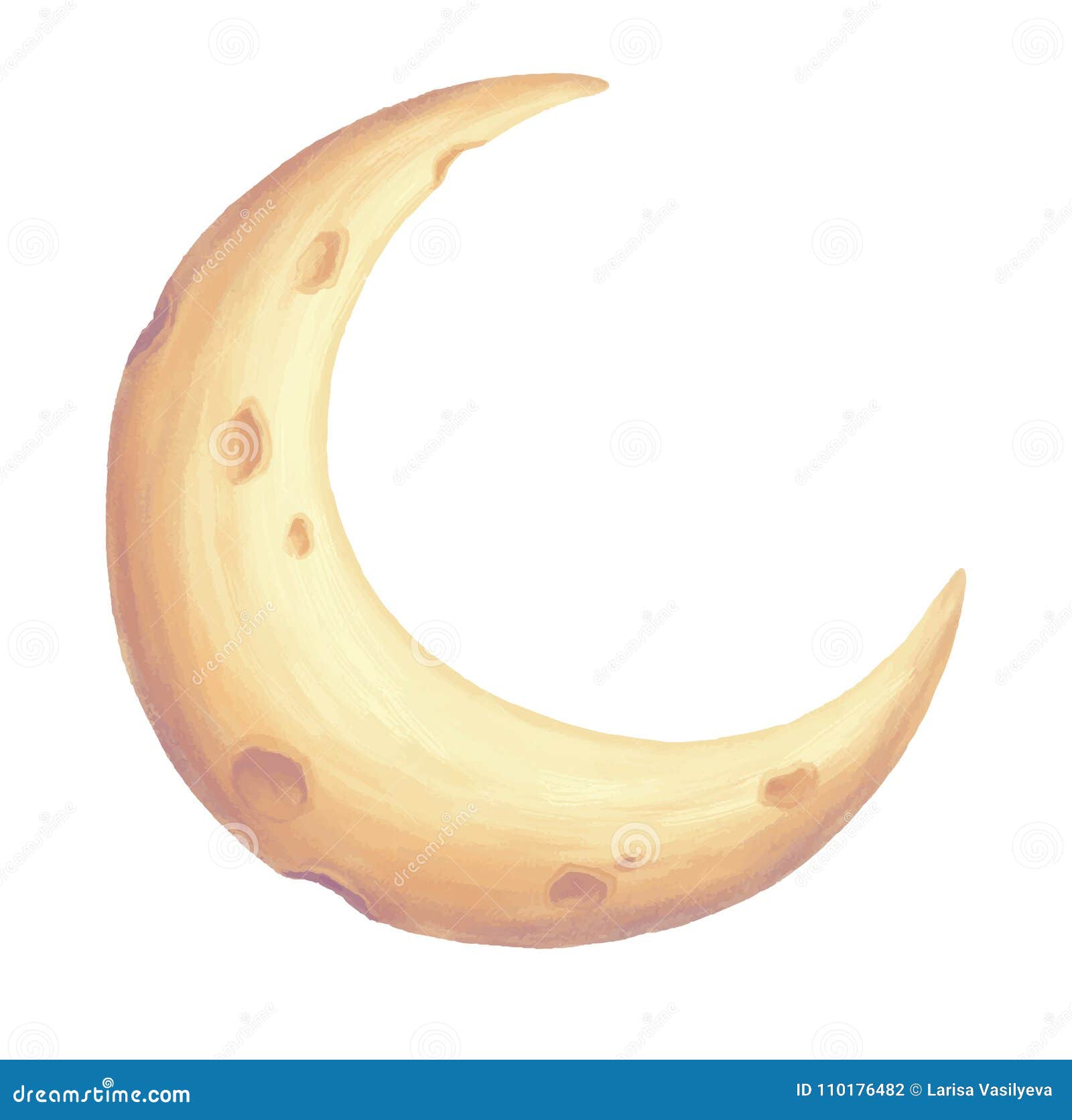 Half Moon Hand Drawn Illustration Stock Vector - Illustration of card ...