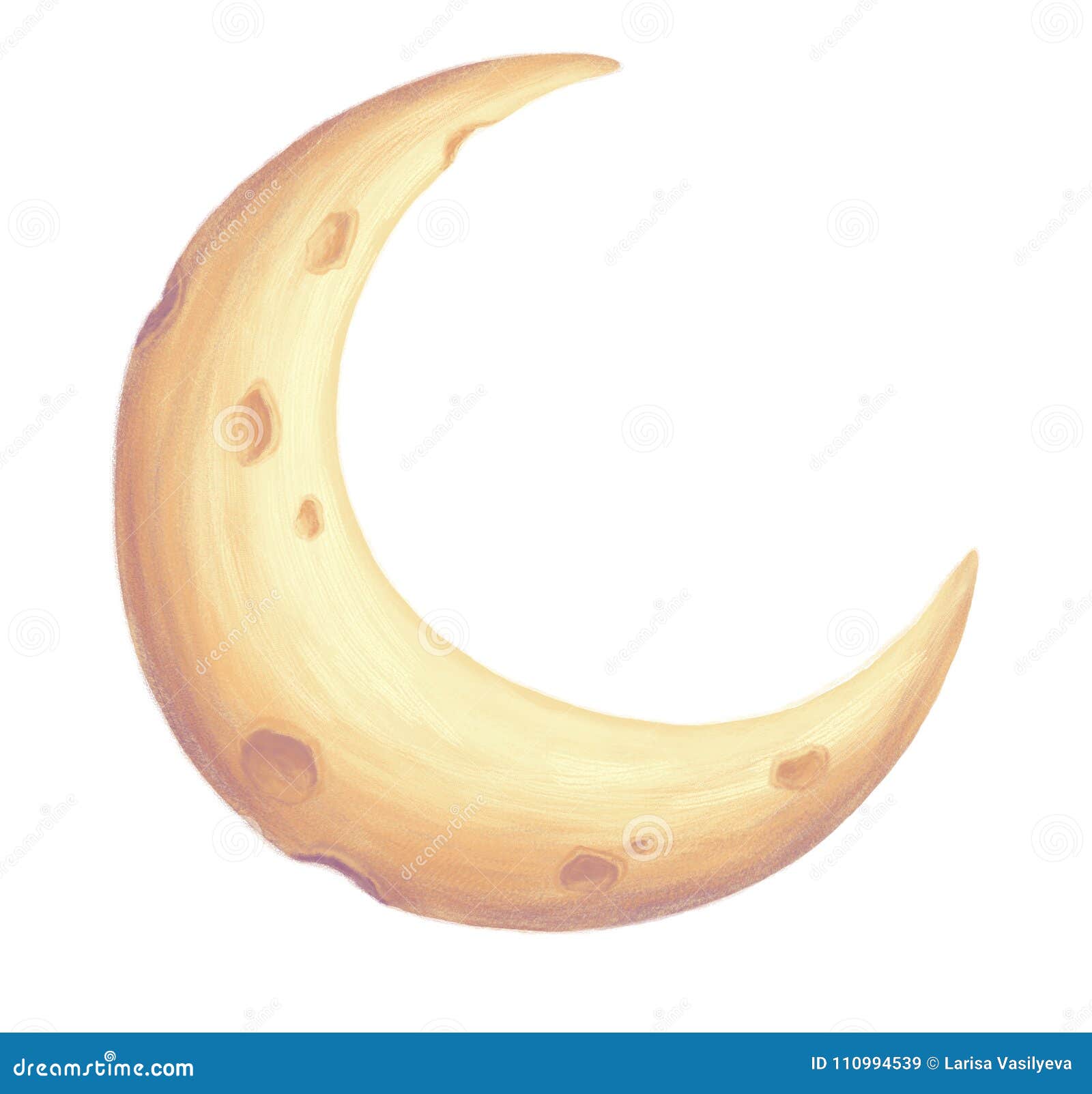 Half Moon Hand Drawn Illustration Stock Illustration - Illustration of ...