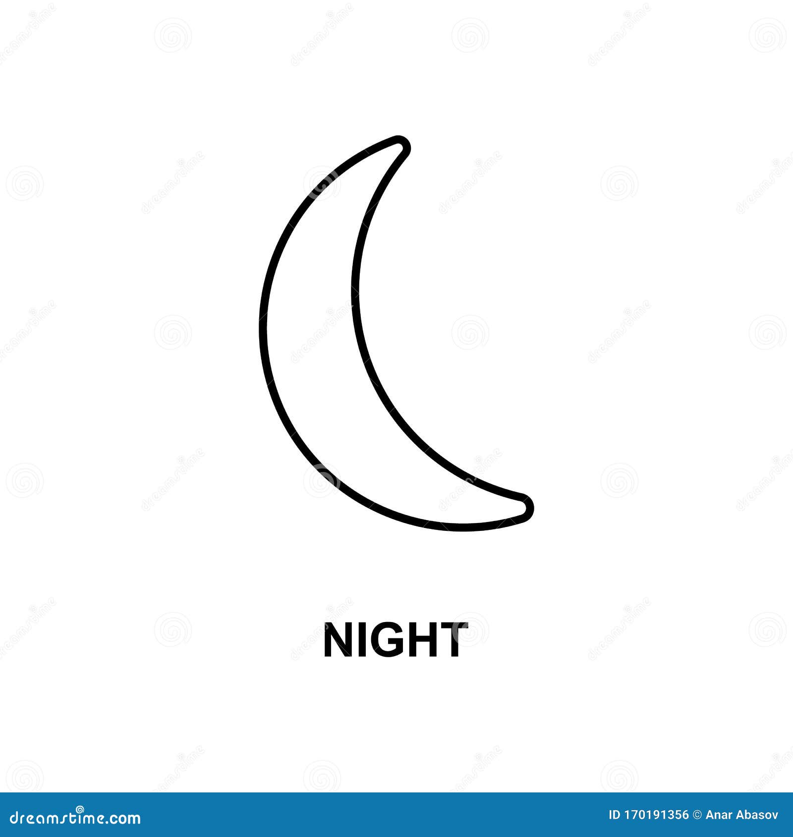 Half Moon Icon. Element of Simple Web Icon with Name for Mobile Concept ...