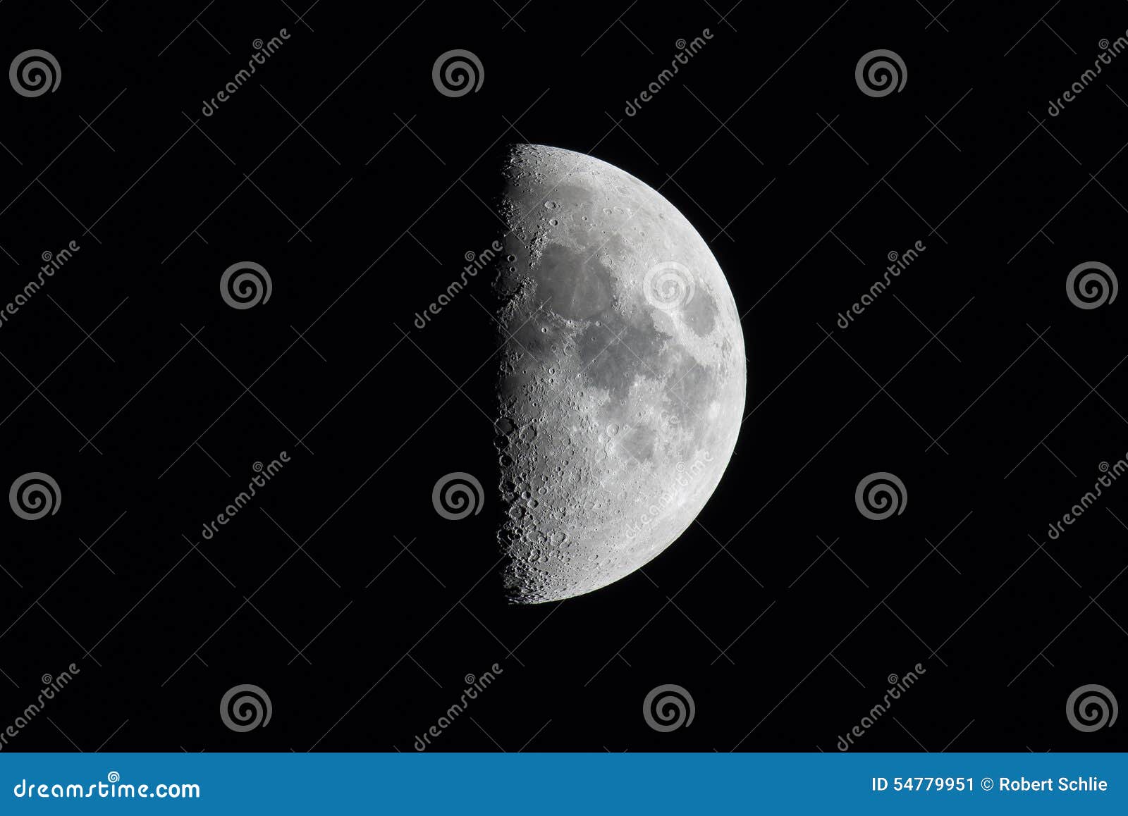Half Moon Isolated Against Black Sky Stock Image - Image of astronomy ...