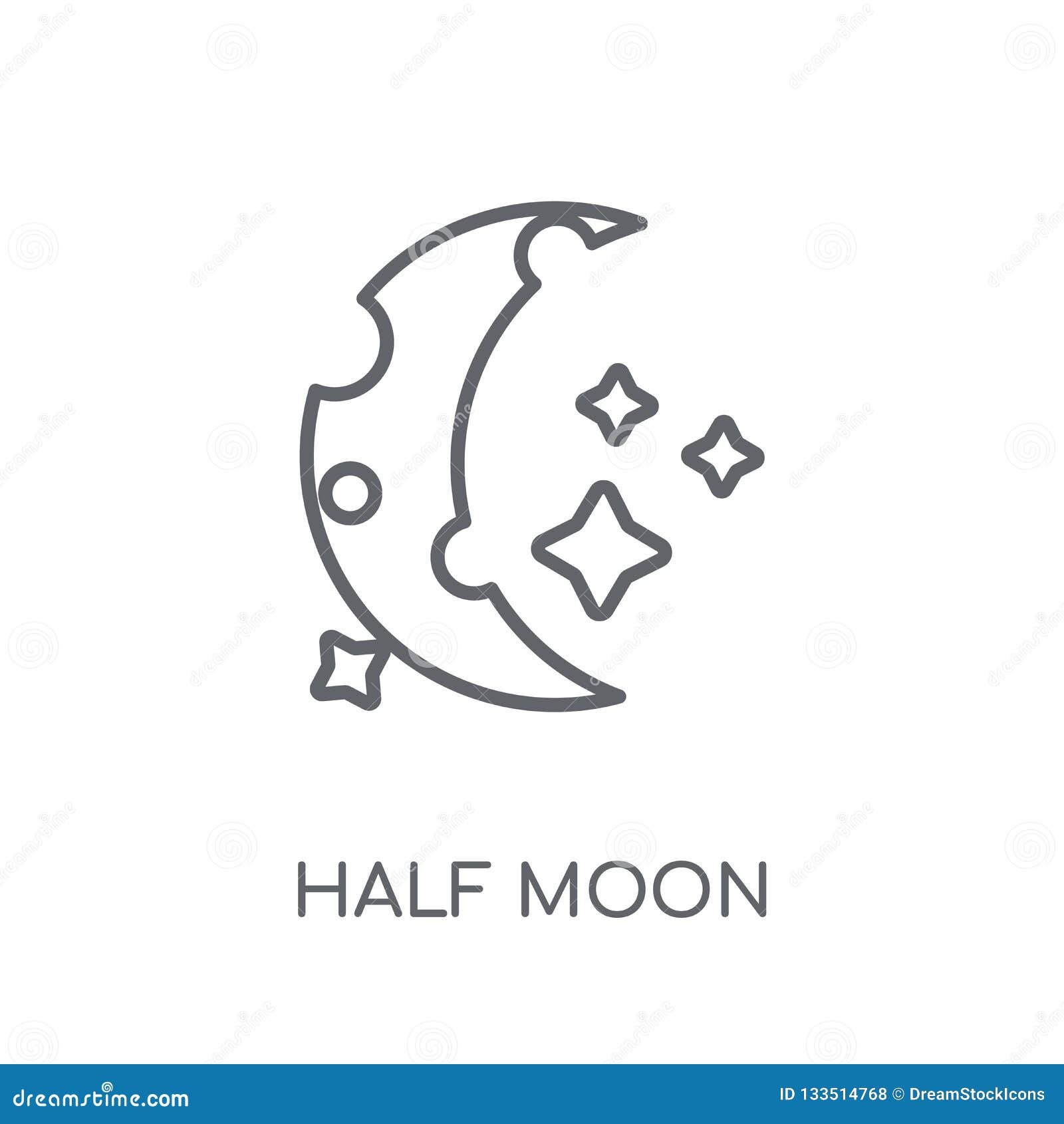 Half Moon Linear Icon. Modern Outline Half Moon Logo Concept on Stock ...