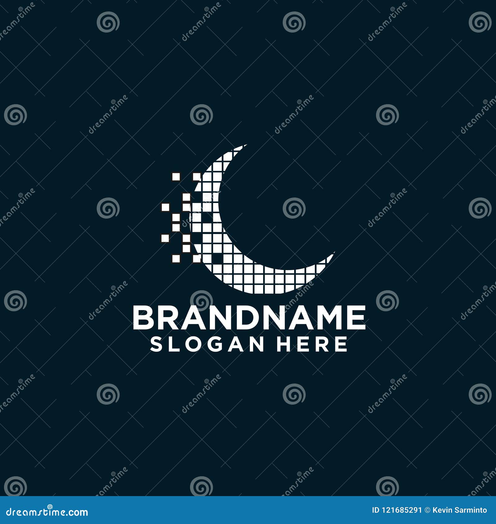 Half moon logo design stock vector. Illustration of design - 121685291