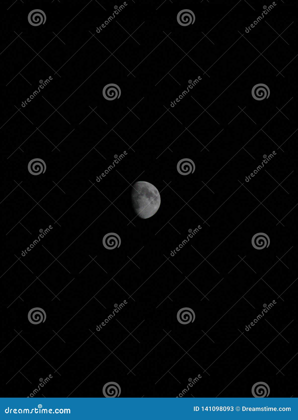 Half Moon in the Middle on the Night Sky Stock Image - Image of ...