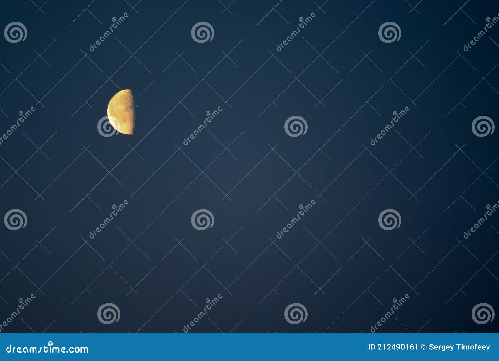 Half a Moon in the Morning Sky Stock Image - Image of lunar, bright ...
