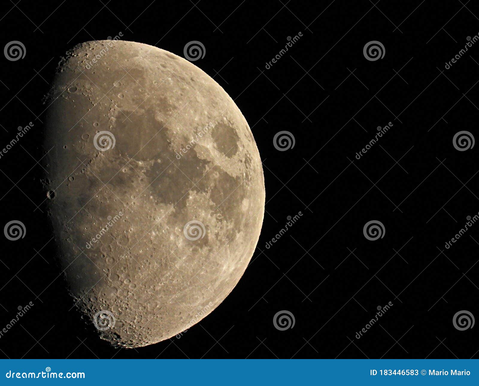 Half Moon on Negative Space Stock Image - Image of moon, universnfases ...