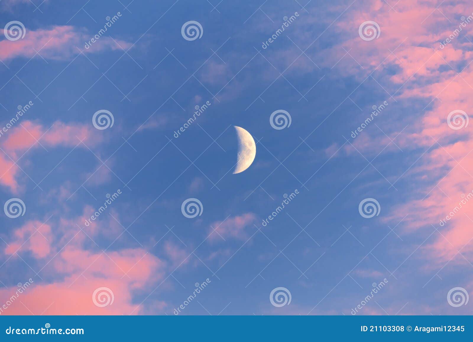 Red Waxing Crescent Moon